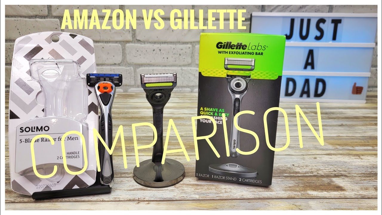 Gillette VS Amazon Solimo Men's Razor Blade Comparison Which One is ...
