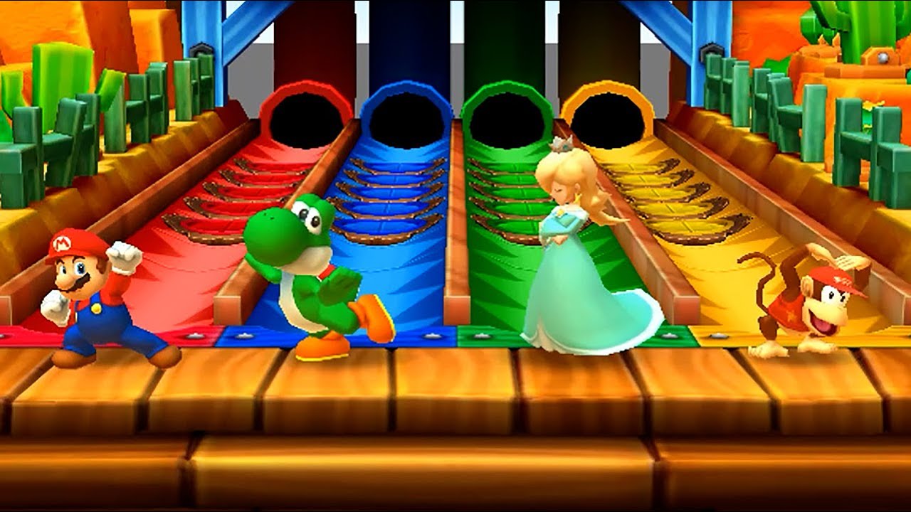 Mario Party Starush Minigames - Mario Vs Yoshi Vs Rosalina Vs Diddy ...