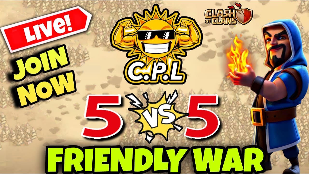 🔴 Live Coc C.P.L FRIENDLY CHALLENGE Day - 8 || COC LIVE STREAM | Clash ...