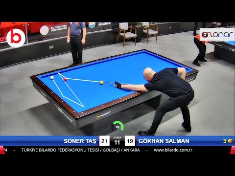 Gökhan SALMAN vs Soner TAŞ | 3 Cushion Billiards Championship FINAL 1/4 1.LİG PLAY-OFF ANKARA 당구