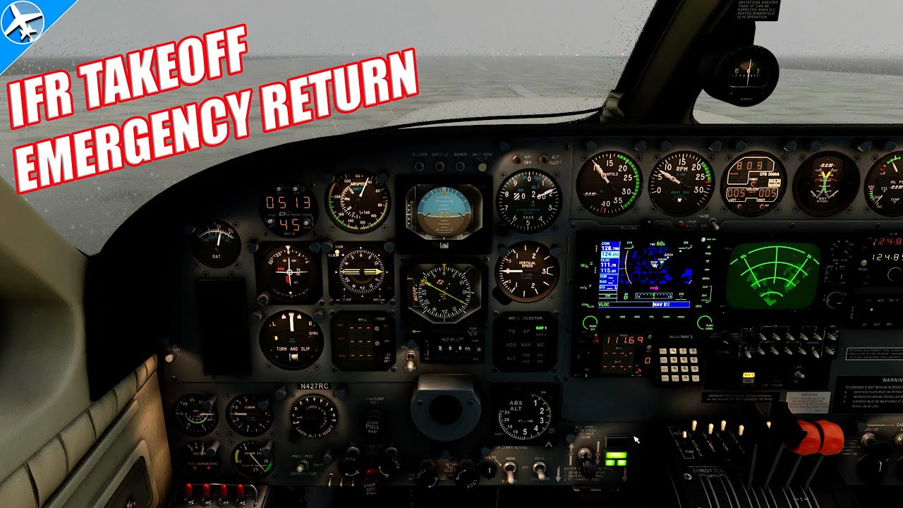 IFR Takeoff and Emergency Return Tutorial | Flysimware 414AW | MSFS ...