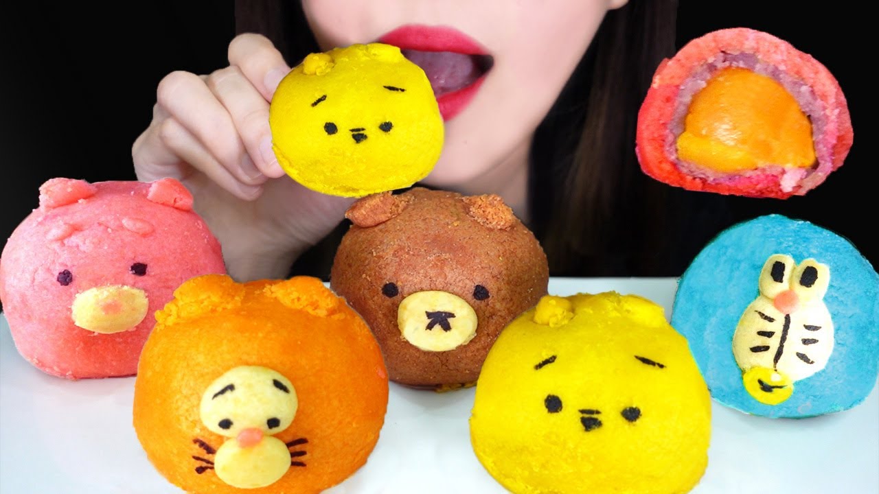 ASMR MOONCAKE| CARTOON | RAINBOW FOOD EATING SOUNDS MUKBANG - YouTube