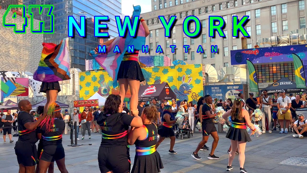 New York World Trade Center Happy Pride Walk, Manhattan USA 4K - UHD ...