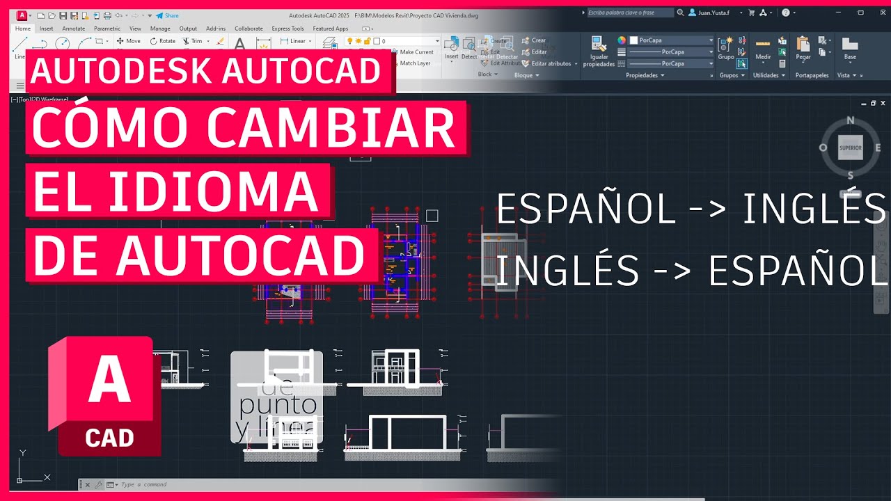 Cómo cambiar el idioma de AutoCAD // Español a inglés y todos los ...