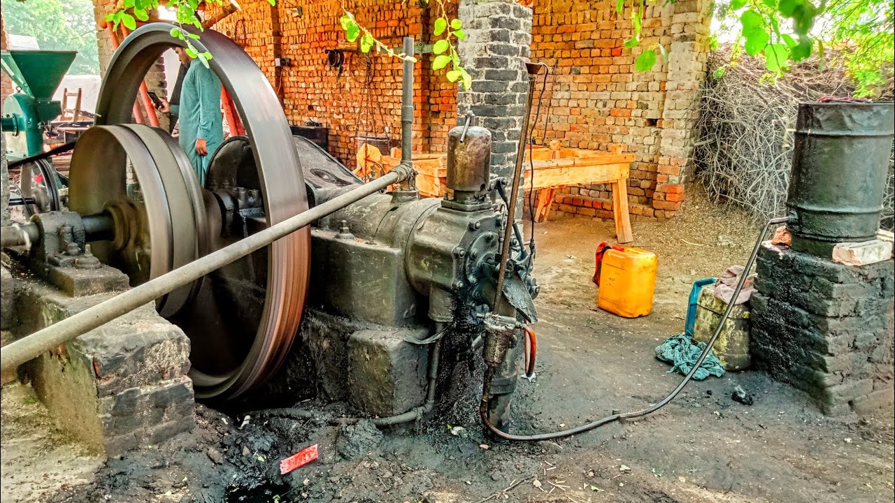Desi Old Black Engine 22hp Power Oil Engine || Ruston Diesel Oil Engine ...