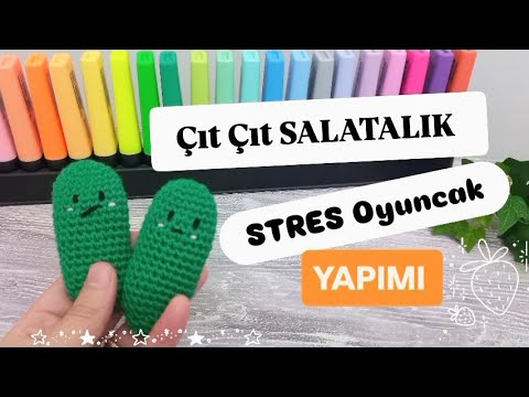 Çıt Çıt Salatalık Stres Oyuncak Yapımı/Crochet Fidget Cucumber Toys