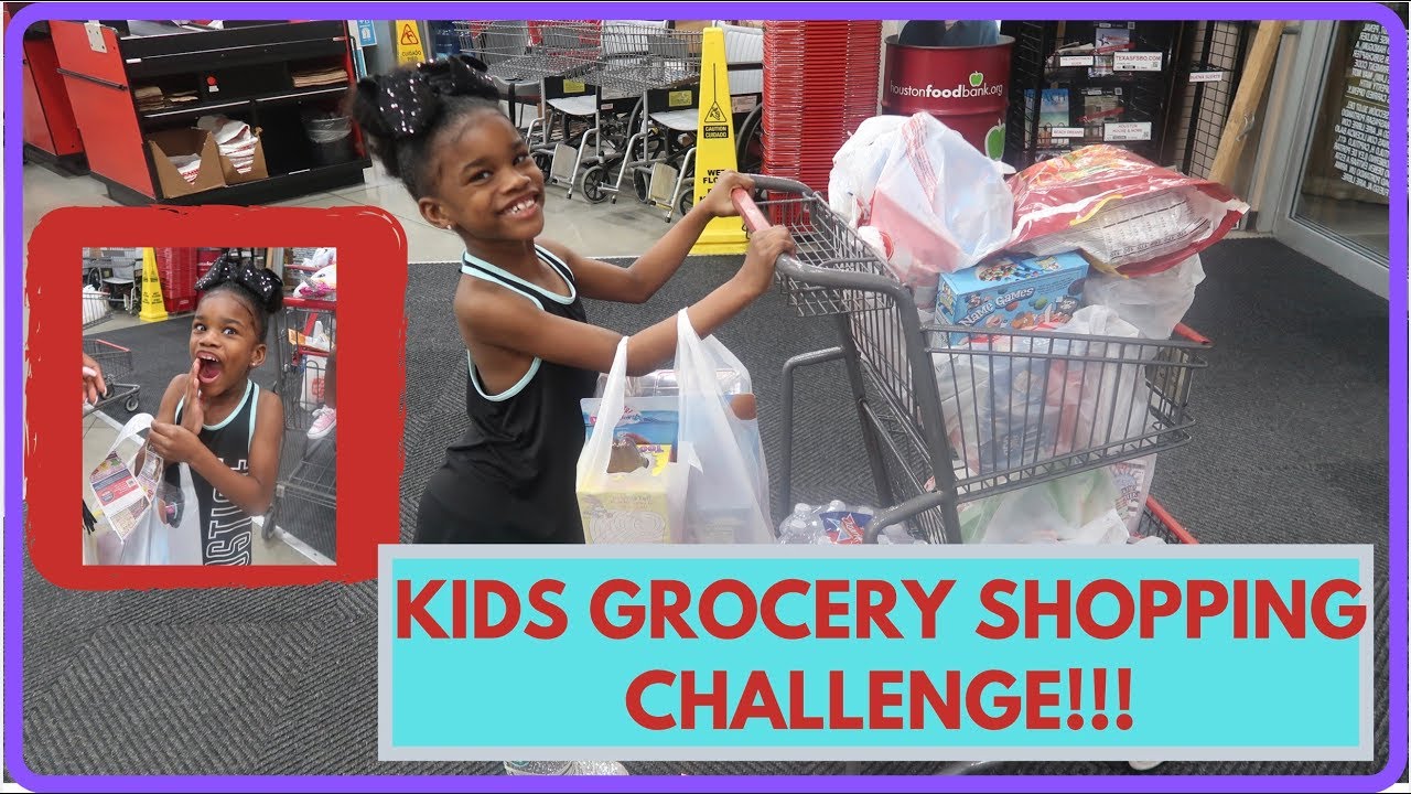 KIDS GROCERY SHOPPING CHALLENGE !!! NO BUDGET!!! - YouTube