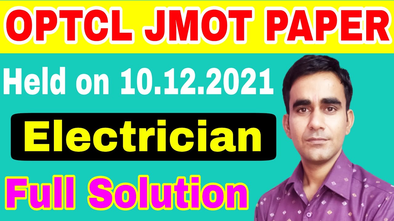 OPTCL JMOT Electrician paper solution - YouTube