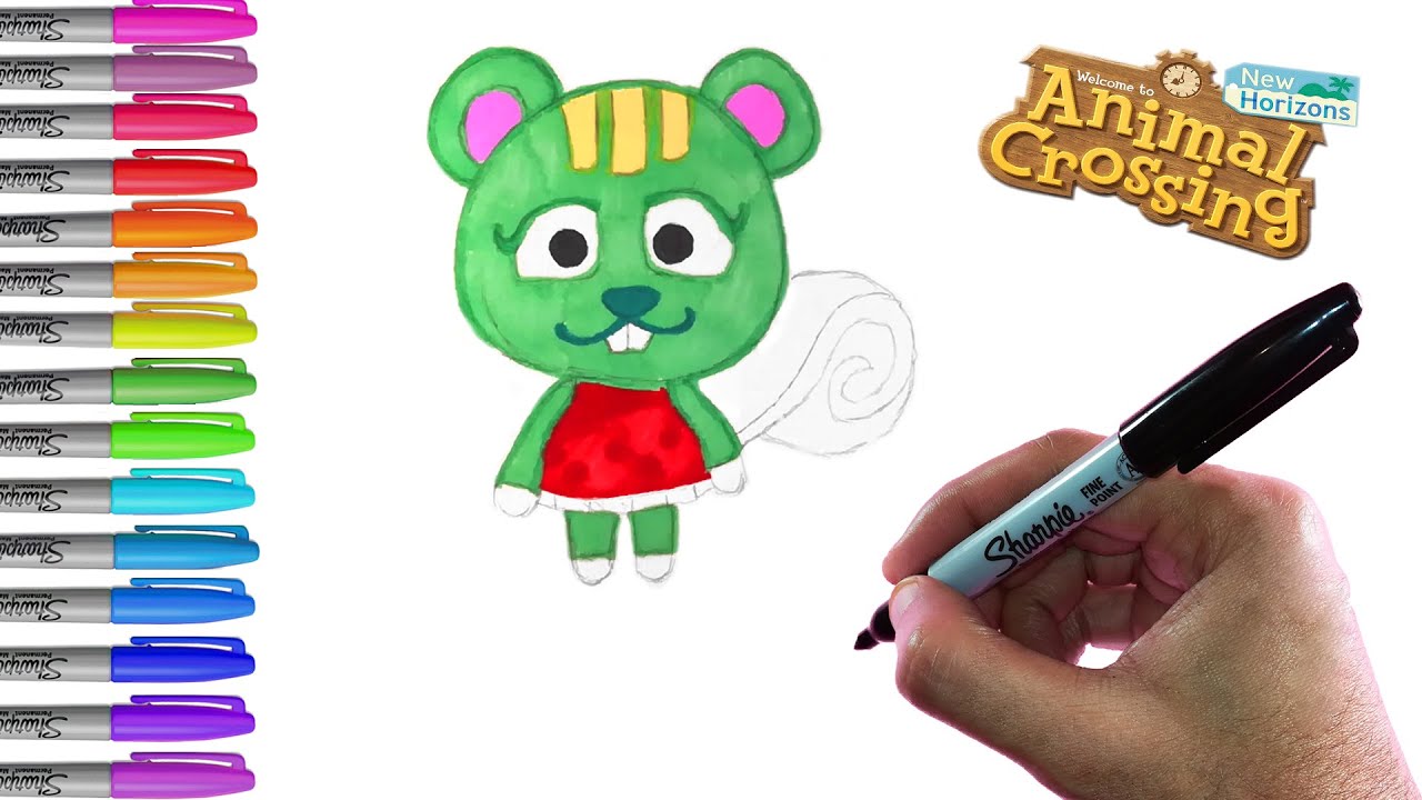 How to draw Nibbles from Animal Crossing New Horizons - YouTube