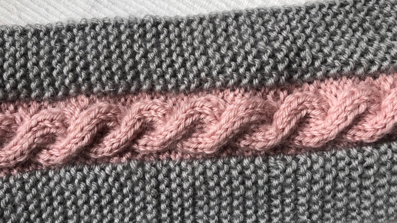 Gestricktes Zopfmuster mit unsichtbarem Farbverlauf - YouTube