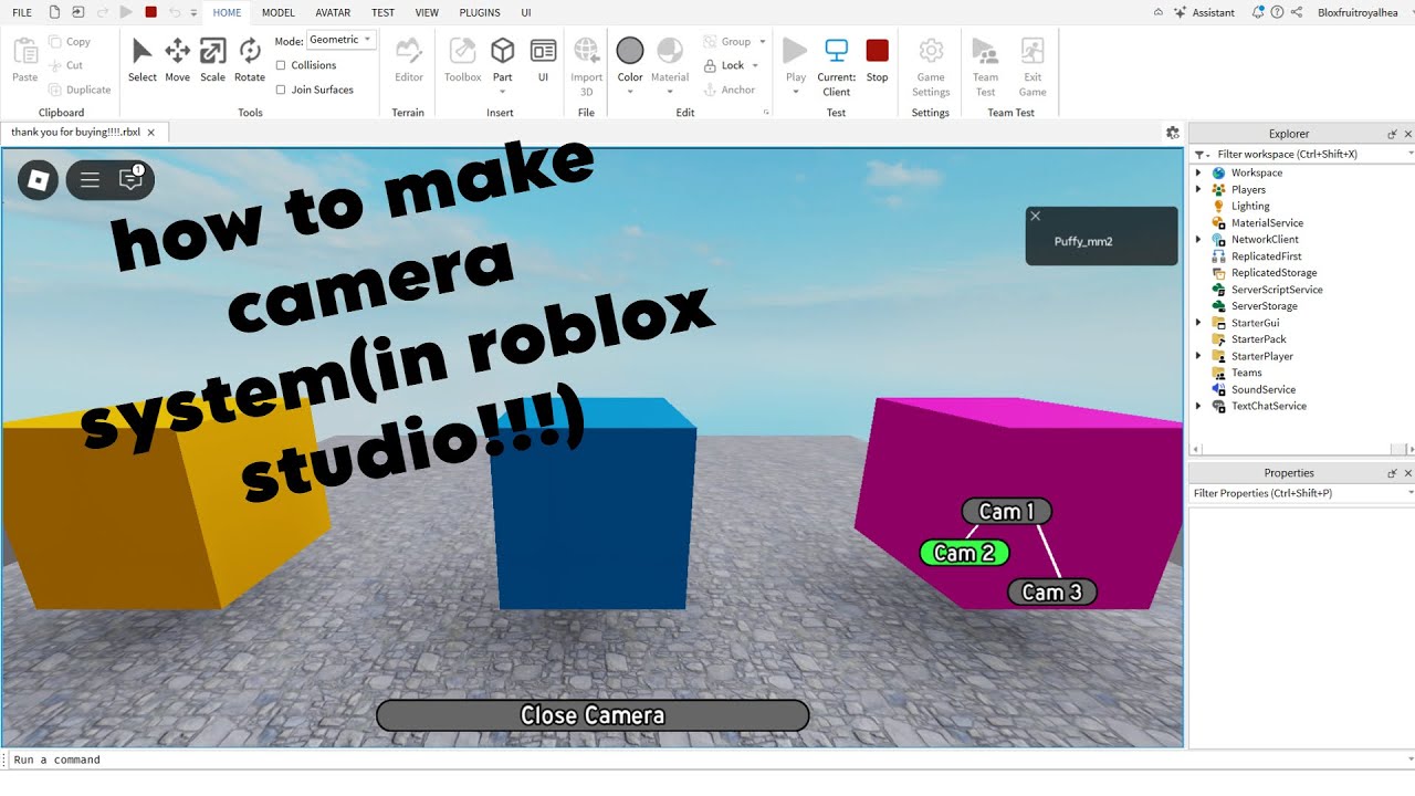 (CHEAP ONLY 50cents) CAMERA SYSTEM IN ROBLOX STUDIO - YouTube