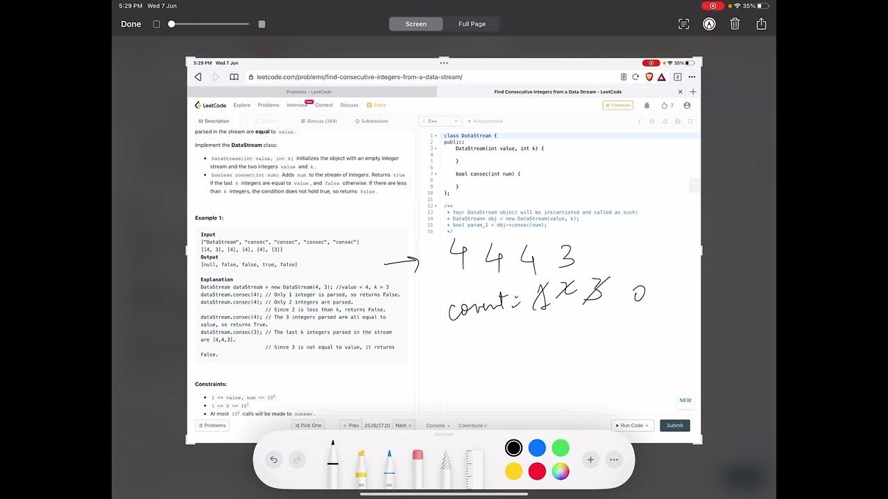 2526 Find Consecutive Integers From A Data Stream Youtube