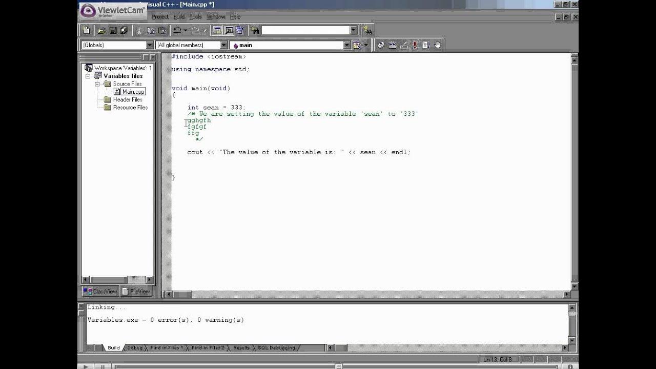 Basic C++ Tutorial - 2.1 - Variables [TutorialGenius.com] - YouTube