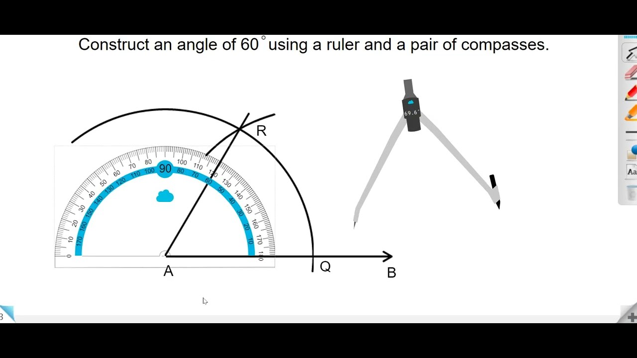 How to Construct an Angle of 60° Using a Ruler and Compasses. (Special ...