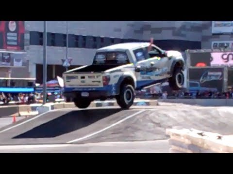 Ford F150 Raptor jumping & drifting @ SEMA - YouTube