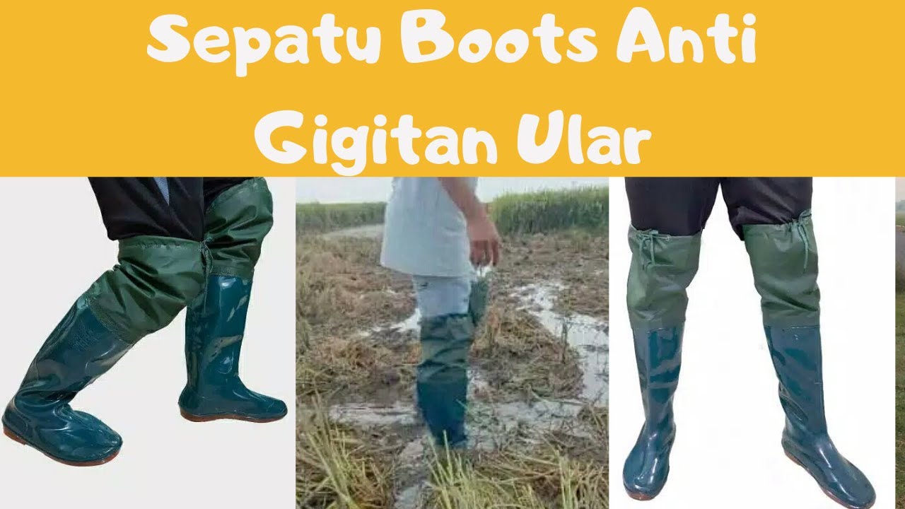 Sepatu Petani Boot Sawah Karet Anti Gigitan Ular Ukuran Panjang dan ...