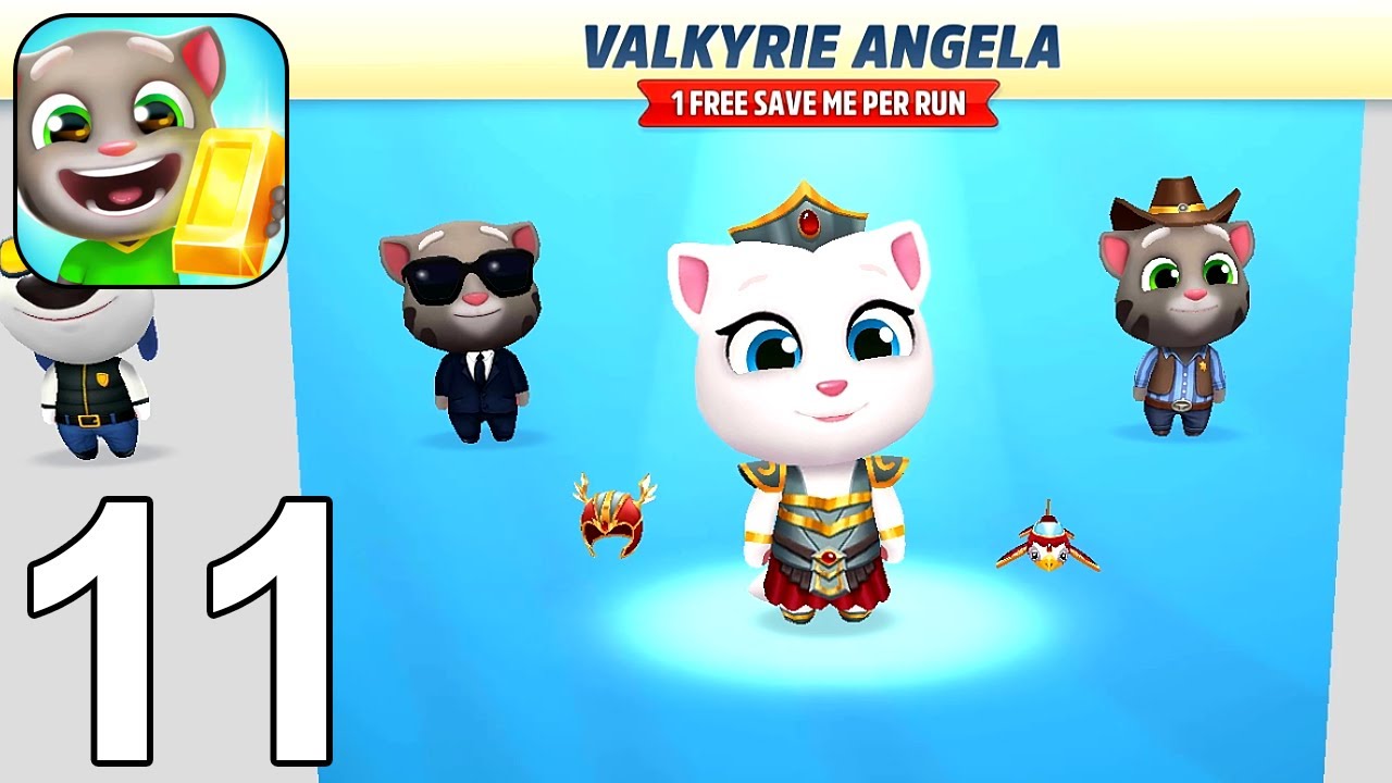 Talking Tom Gold Run VALKYRIE ANGELA Android Gameplay - Part 11 - YouTube