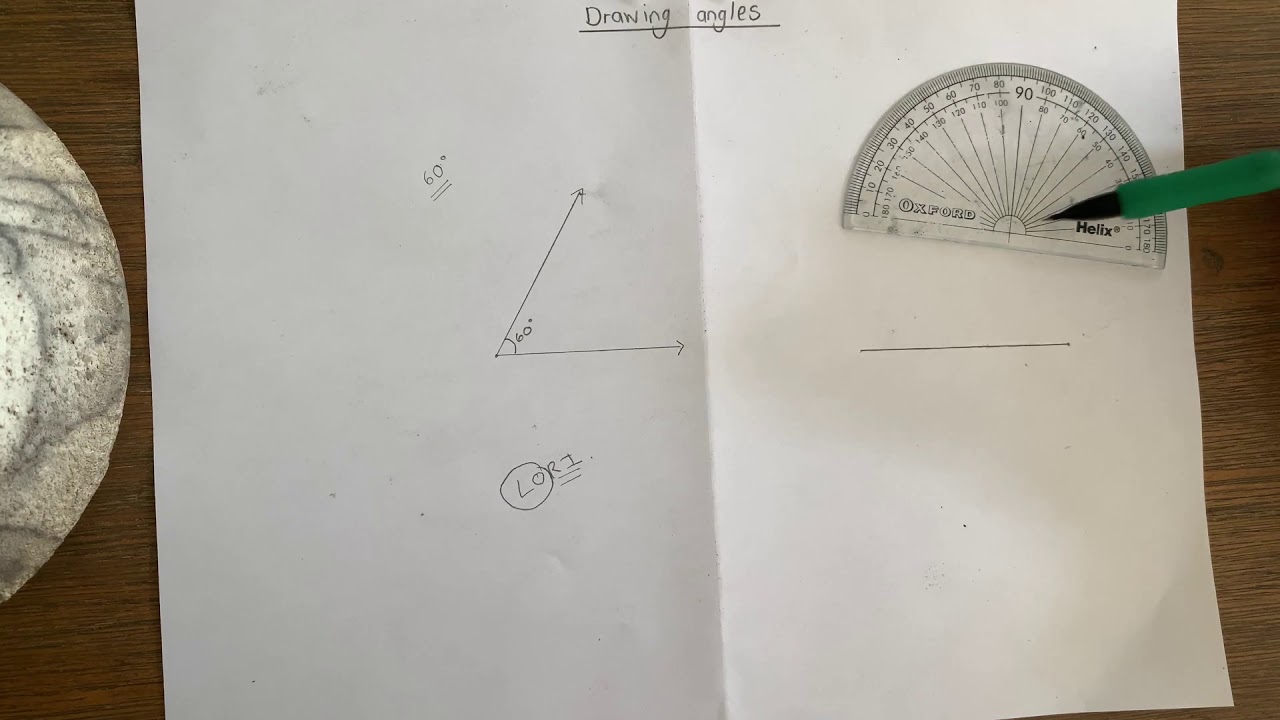 Drawing angles with a protractor - YouTube