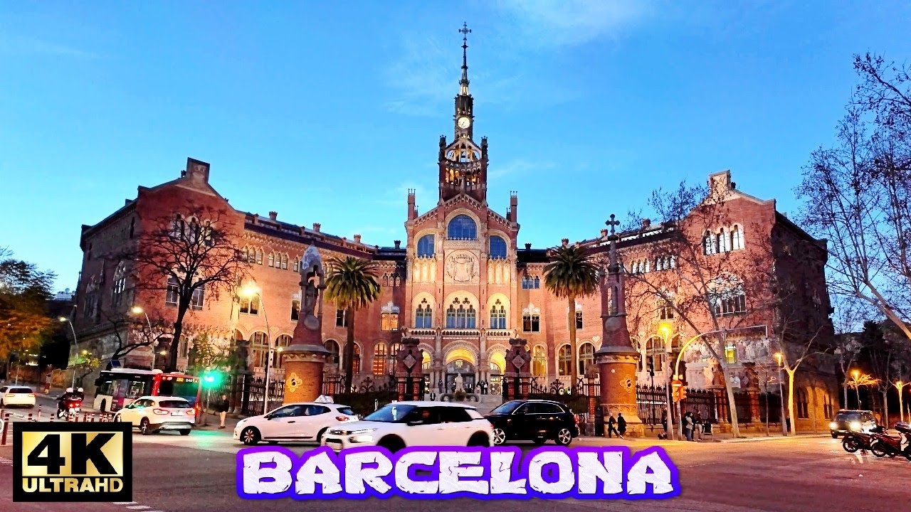 BARCELONA The Most Beautiful Walk in Night - Avenida GAUDI Walking Tour ...