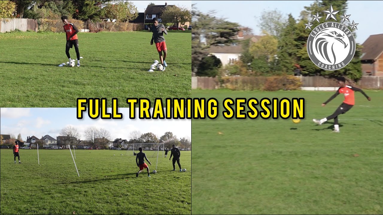 FULL TECHNICAL FOOTBALL SESSION|DRIBBLING, PASSING AND SHOOTING - YouTube