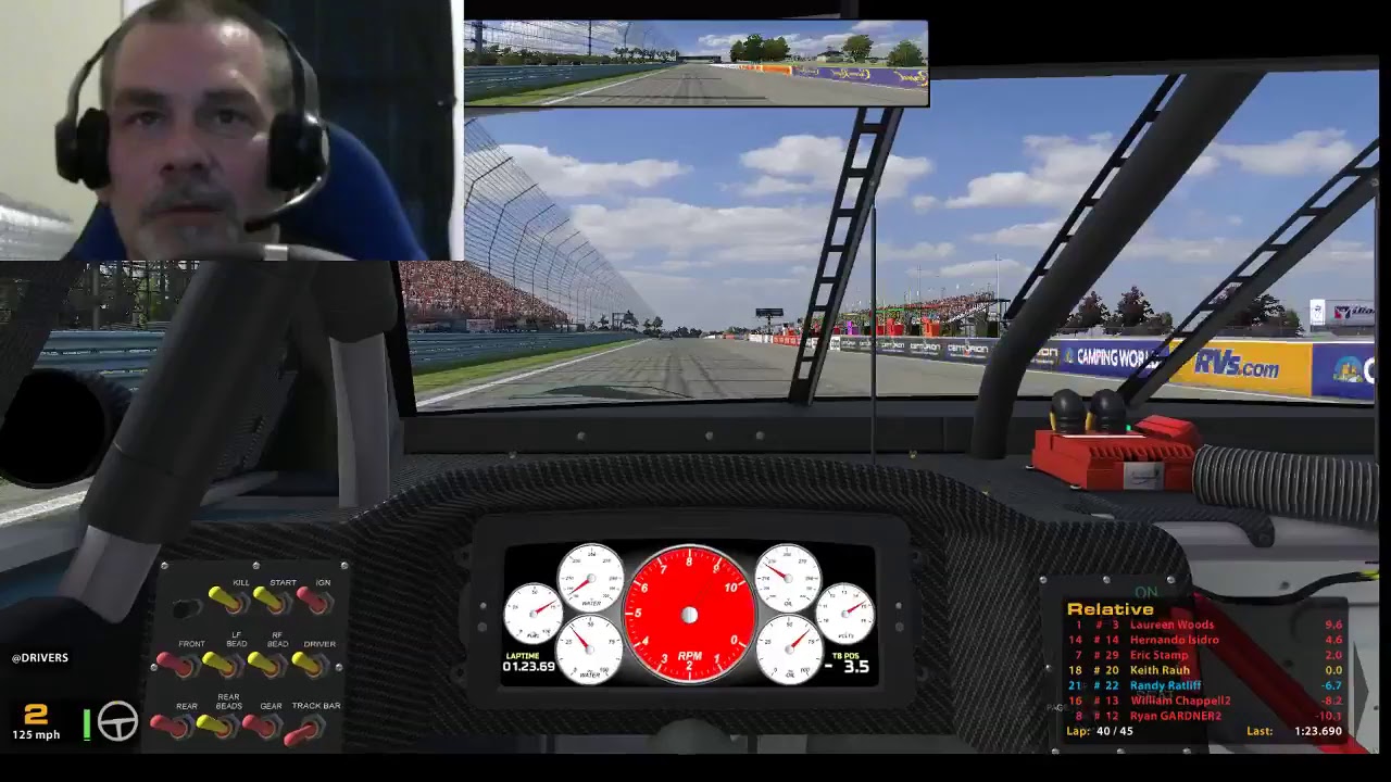 Helmet Cam - Iracing - nascar iracing series fixed -watkins glen - YouTube