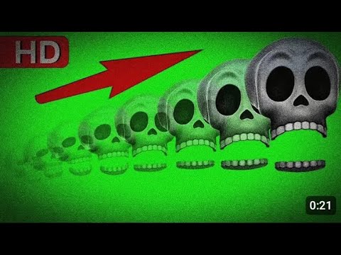 Shocked skull face ANIMATED green screen | Green screen template - YouTube