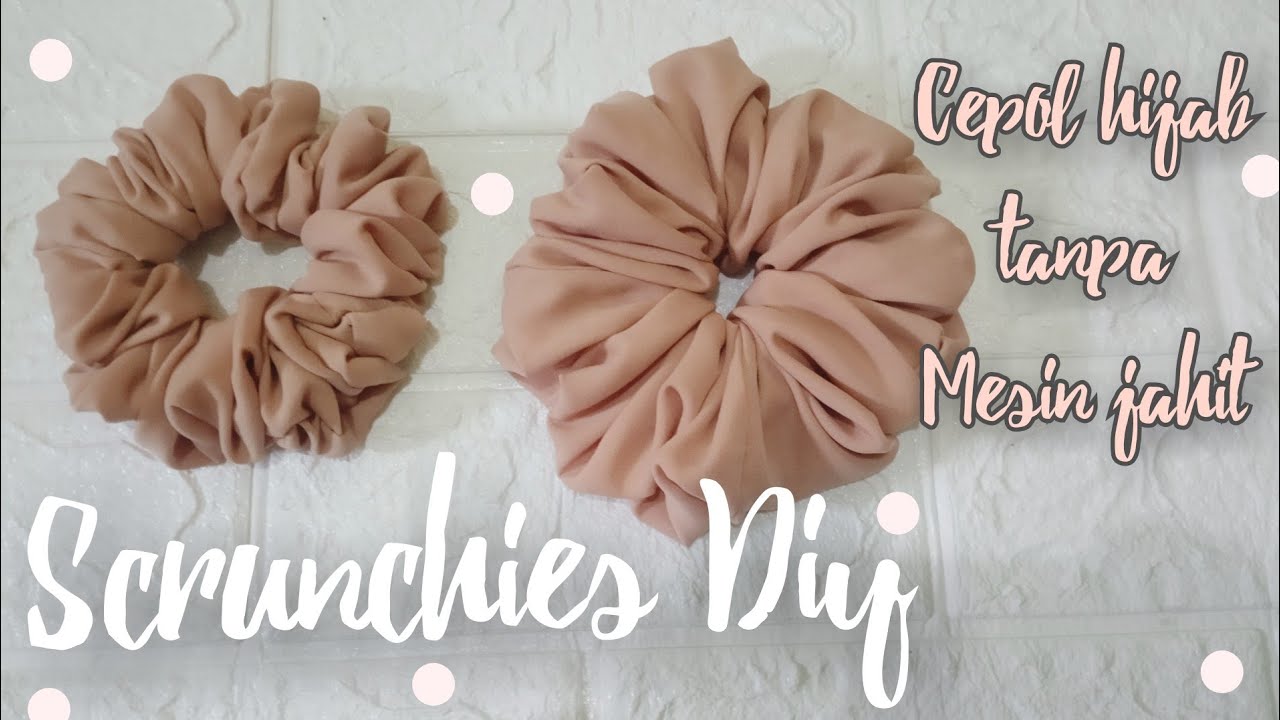 CARA MEMBUAT IKAT RAMBUT DARI KAIN PERCA | DIY SCRUNCHIES - YouTube