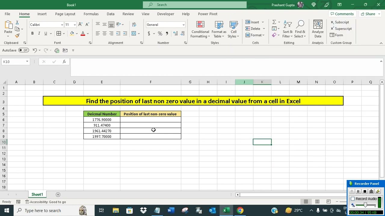 Find The Position Of Last Non zero Value In A Decimal Value From A Cell Find The Position Of Last Non zero Value In A Decimal Value From A Cell