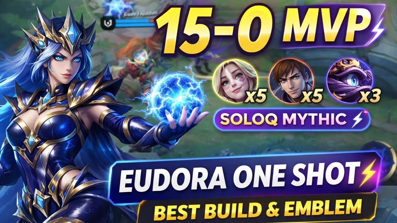 15-0 UNKILLABLE! ⚡ Eudora Best Build 2026 & Emblem | One Shot Gusion ...