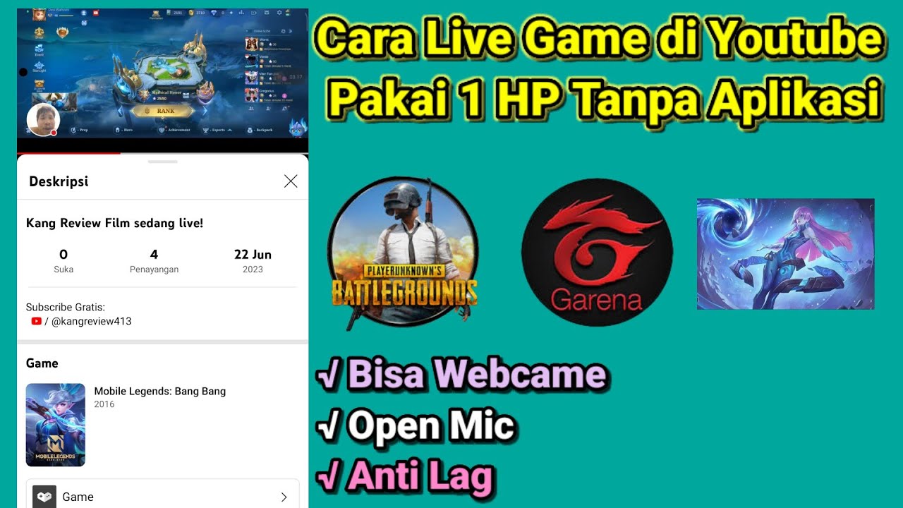 Cara Live Game di Youtube Dengan 1 HP Tanpa Aplikasi + Ada Webcamnya ...
