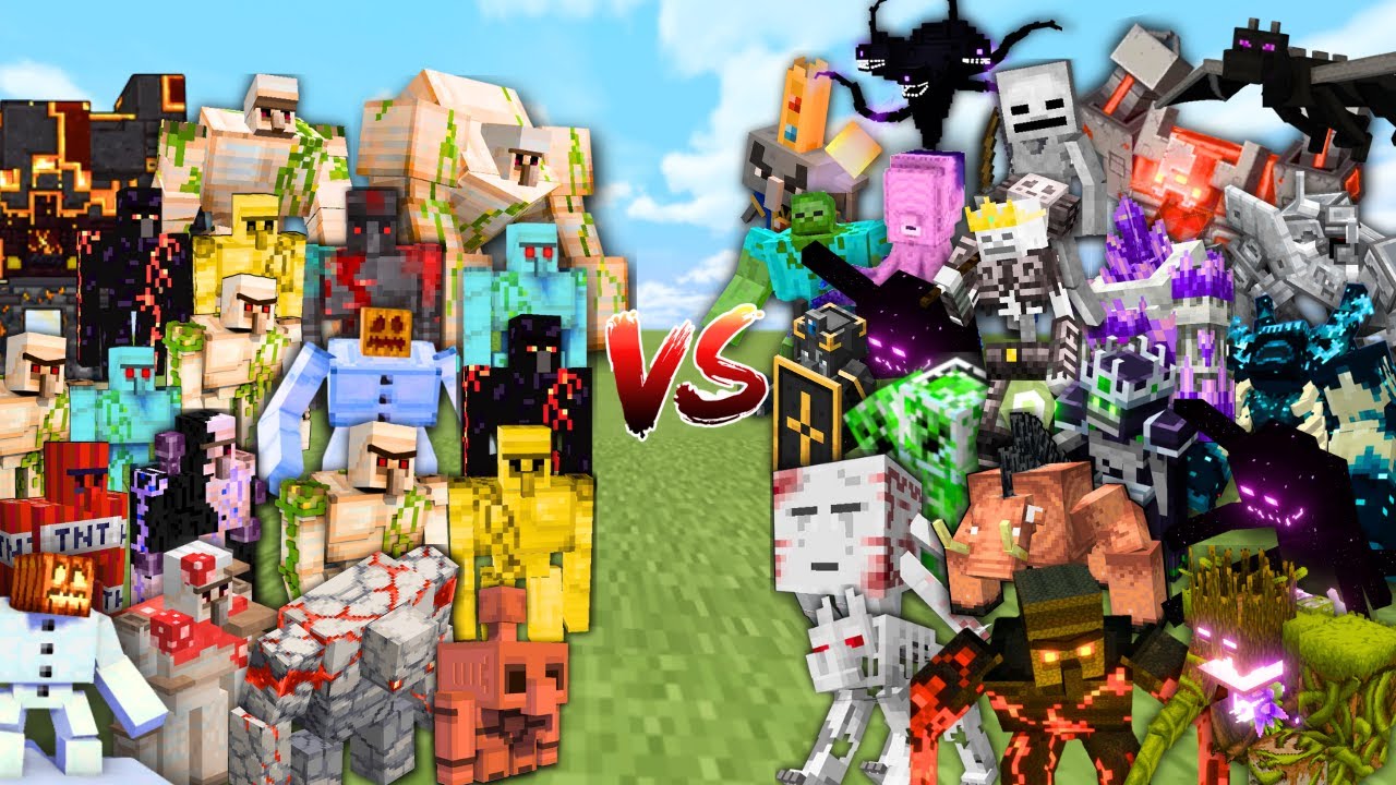 ALL GOLEMS vs OP BOSSES in Minecraft Mob Battle - YouTube