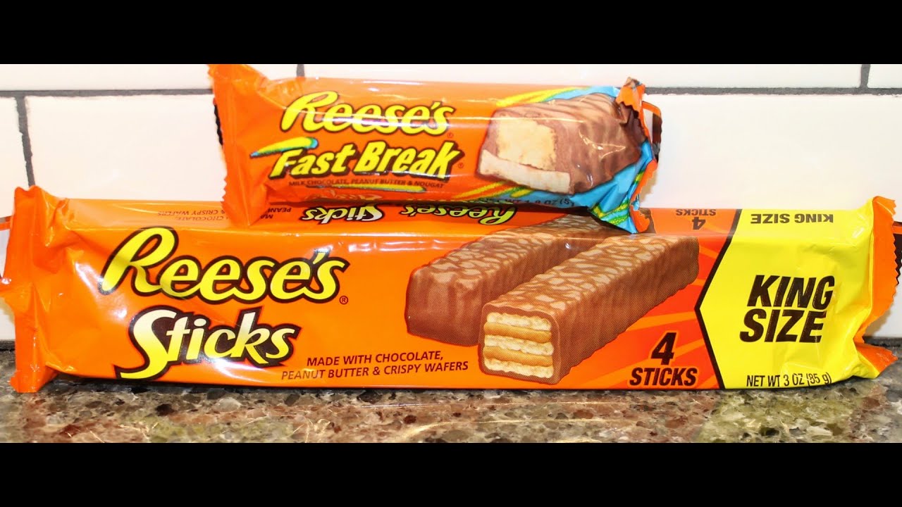 Reese's Fast Break & Reese's Sticks Candy Bar Review - YouTube