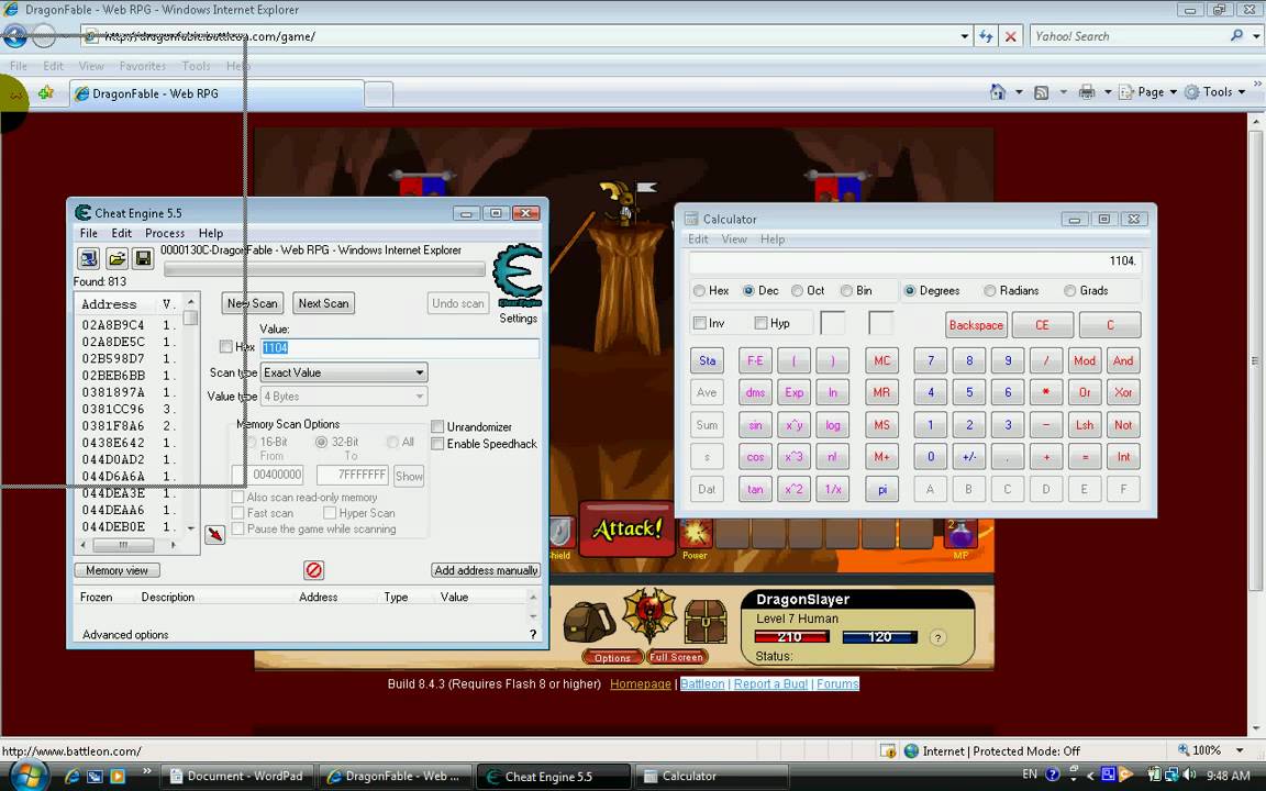 How to be invincible on Dragon Fable using cheat engine 5 5 - YouTube