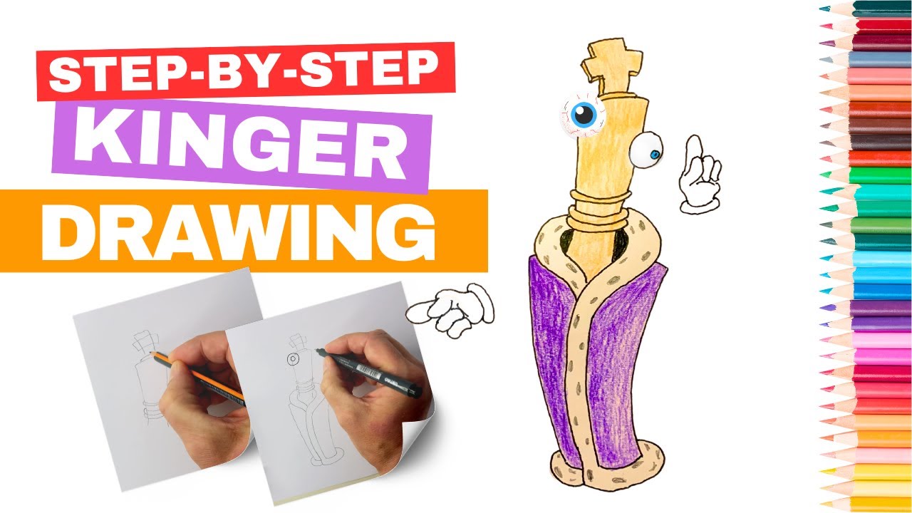 How to draw KINGER from The Amazing Digital Circus | Cute Easy Drawing ...