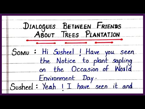 Dialogues Between Two Friends About The Importance of Tree Plantation ...