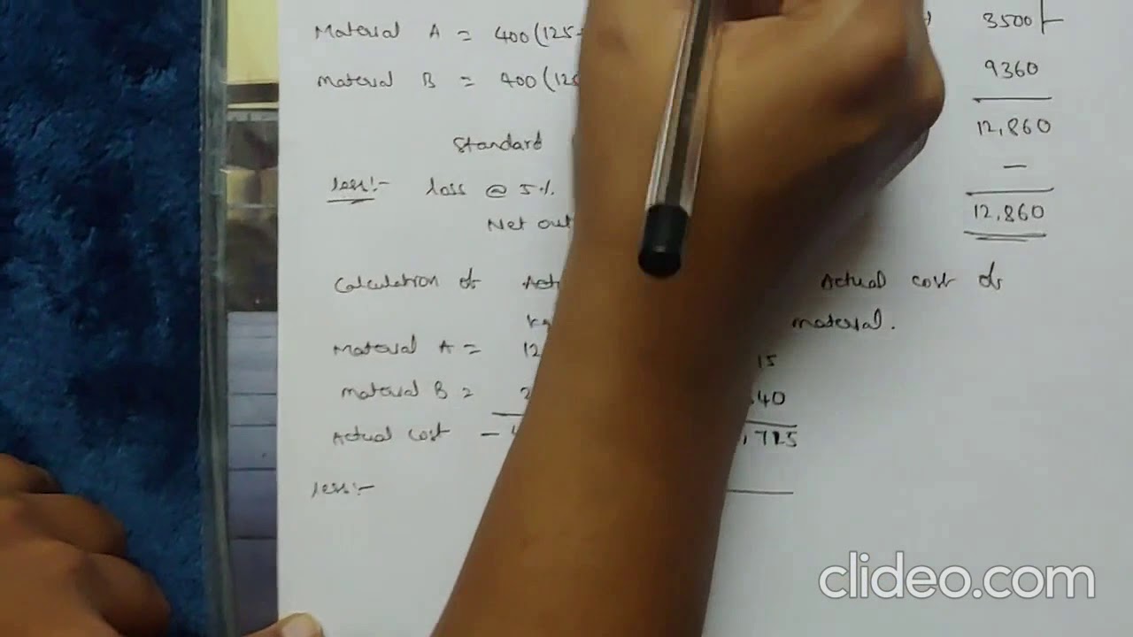 Material Yield Variance MYV Example by K Swathi - YouTube