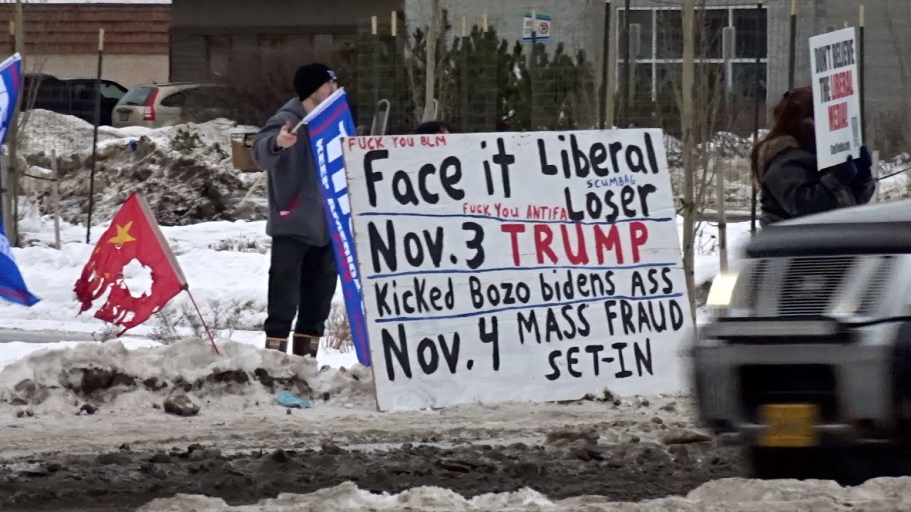 Peaceful Trump Protest vs Fake Armed Protest | Alaska - YouTube