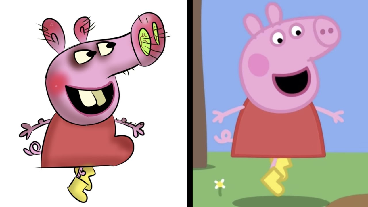 Pepa pig drawing meme - peppa pig cartoon funny moments - george pig ...