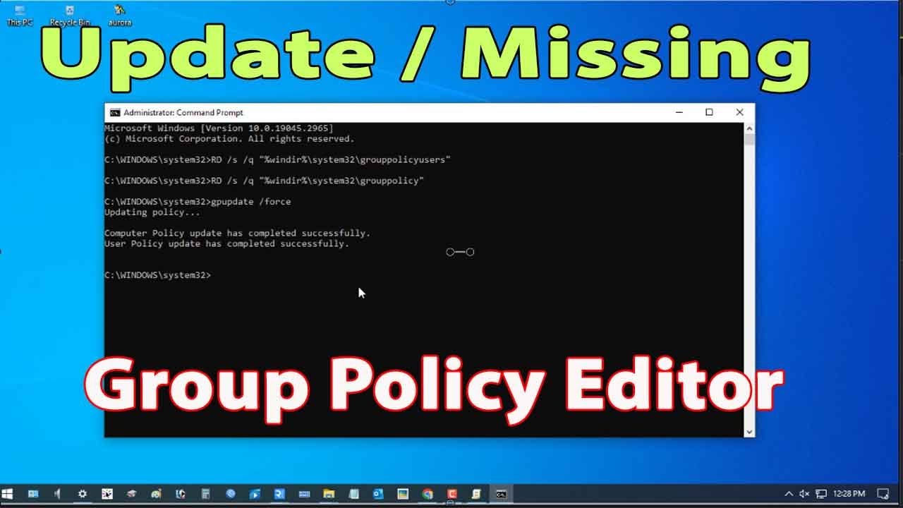 GPUpdate: Update Group Policy using GpUpdate. - YouTube