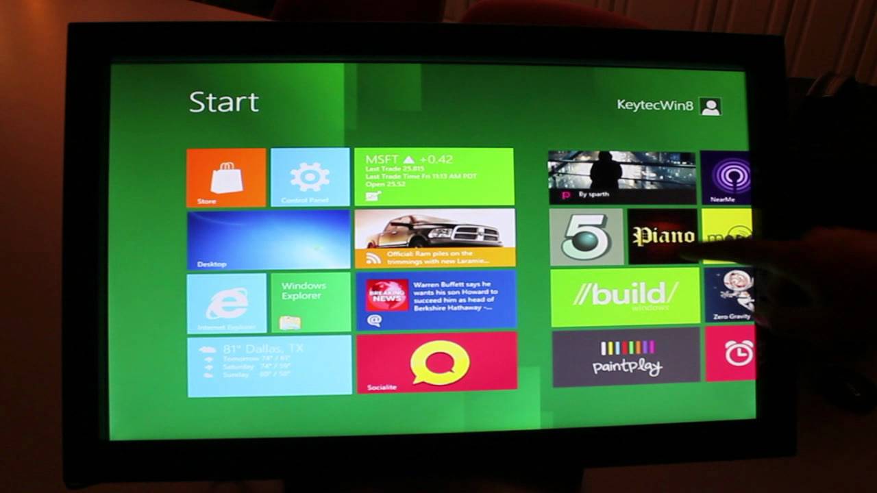 Keytec's Plug and Play IR touch screen with Windows 8 - YouTube