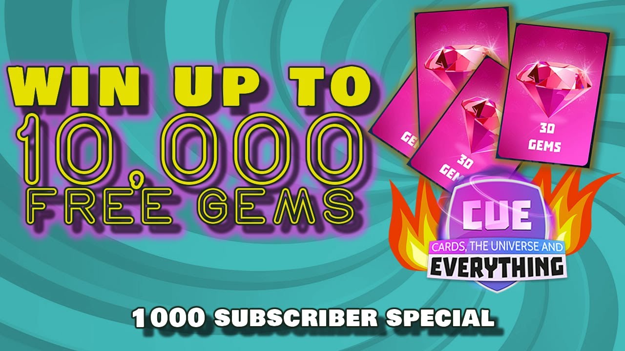 1000 Subscriber special - win up to 10,000 FREE GEMS - YouTube