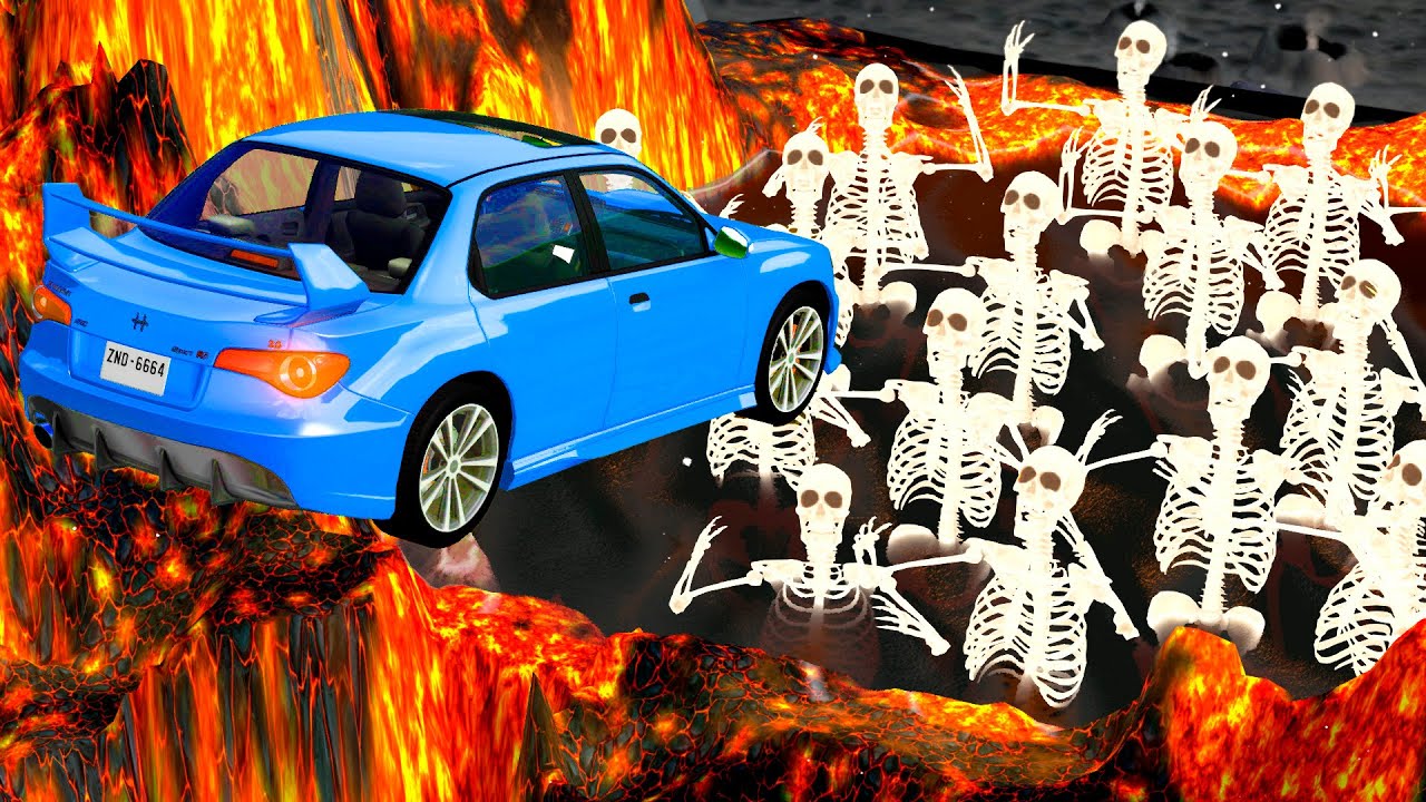 Beamng drive - Open Bridge Crashes over Dead Skeletons - YouTube