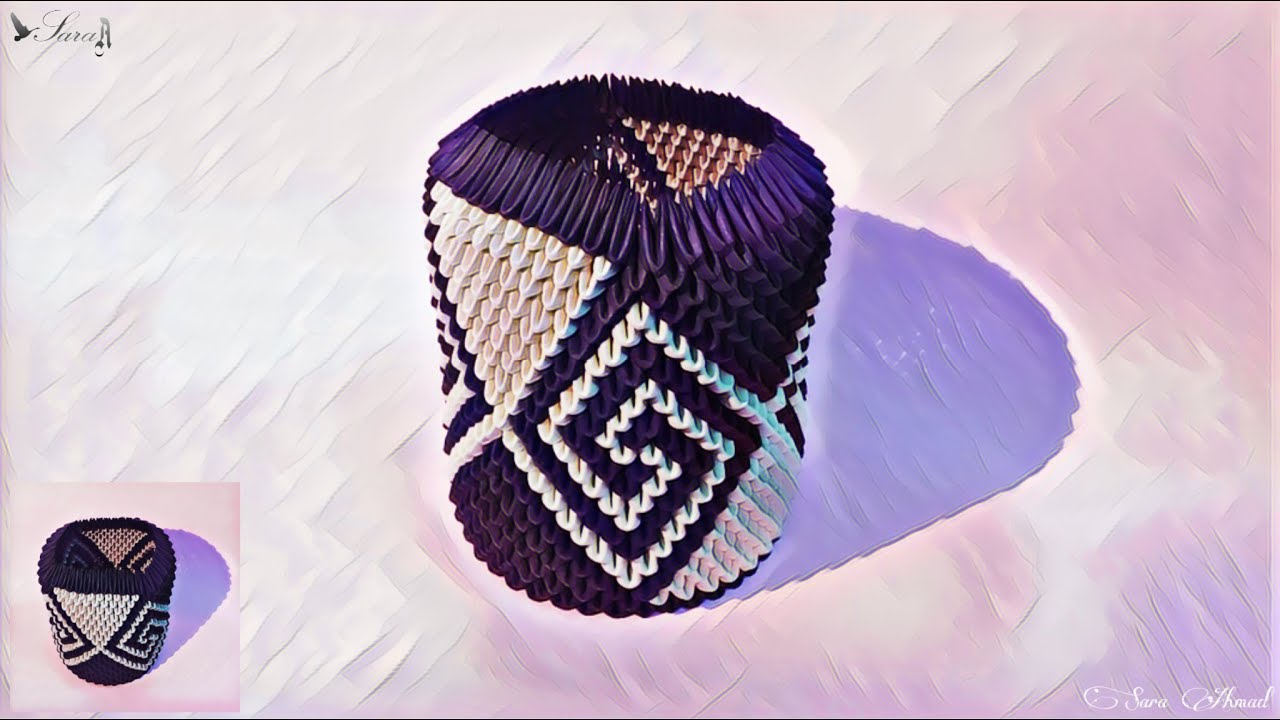 How to make 3d origami basket or box 21 - YouTube