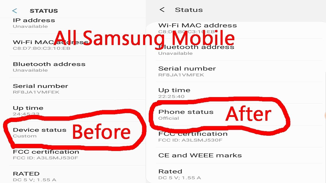 How to Change phone status from Custom to Officla in All Samsung ...