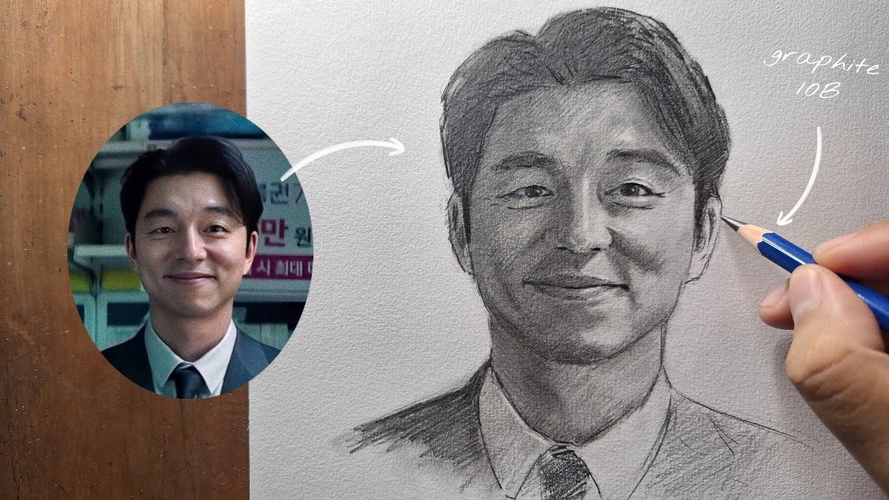 How to draw SQUID GAME 2 - 'Salesman' using graphite pencil (without ...