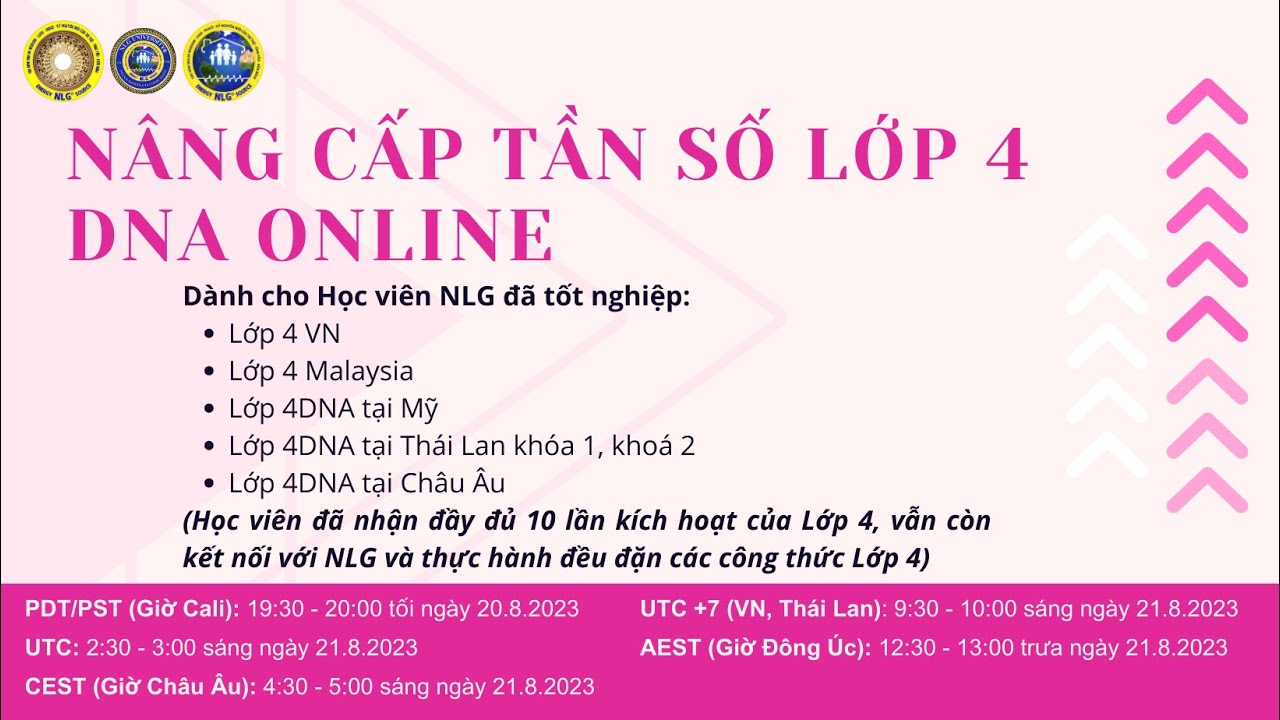 LIVE 19:30 (PST USA) AUGUST 20, 2023 - NÂNG CẤP TẦN SỐ LỚP 4DNA ...