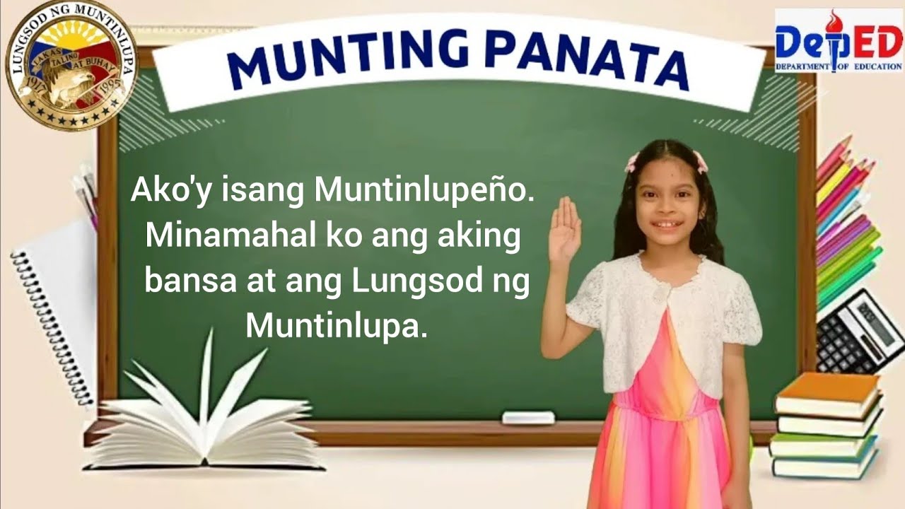 MUNTING PANATA (Pledge of Muntinlupa Students) - YouTube