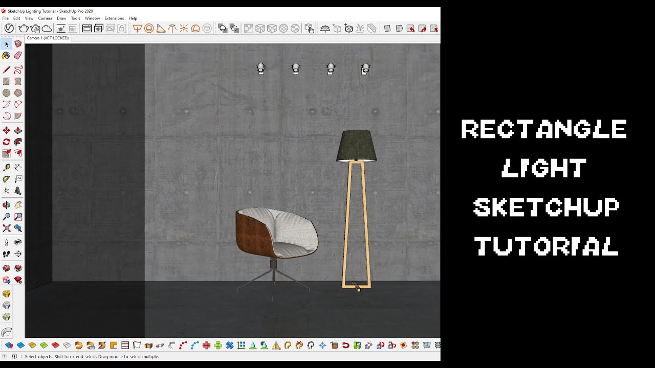 SketchUp Tutorial Indonesia - Rectangle Light - YouTube