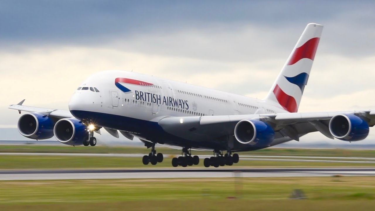 Crosswind Landing - British Airways Airbus A380-841 [G-XLEI] at ...