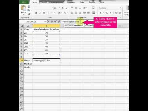 How to calculate Mean Median Mode using excel - YouTube